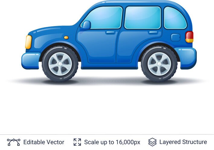 Blue car Royalty Free Vector Image - VectorStock