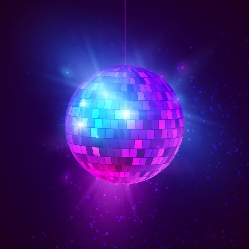 Blue disco ball background Royalty Free Vector Image
