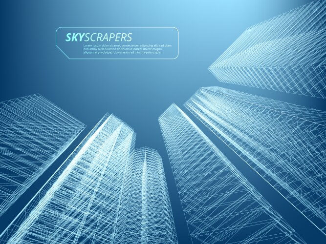 Low poly wireframe portrait of an industry Vector Image