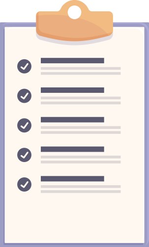 Clipboard showing check marks representing Vector Image