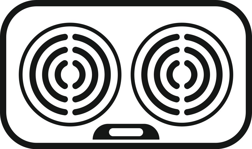 Modern double electric stove top view simple line Vector Image