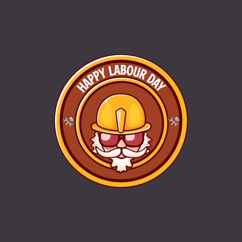 Happy labour day logo label or stamp Royalty Free Vector