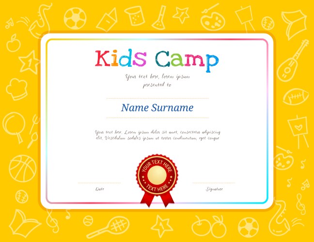 Certificate of Completion Kids Vector Images (over 150)