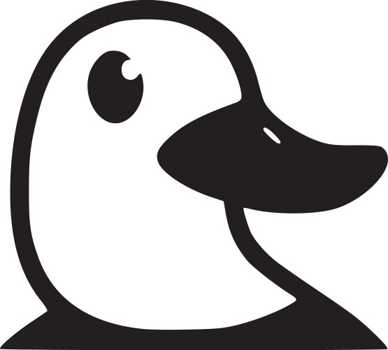 Duck - minimalist and flat logo Royalty Free Vector Image