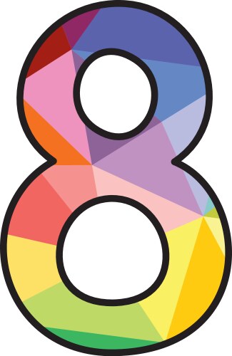 Flat number 2 isolated on white background Vector Image