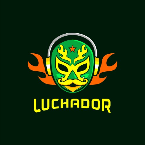Carnival lettering logo design with mask and hand Vector Image