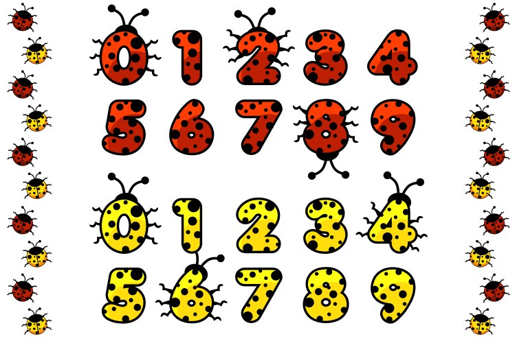 Number Numbers Ladybug Vector Images (over 310)
