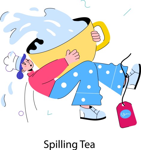 Spilling tea Royalty Free Vector Image - VectorStock