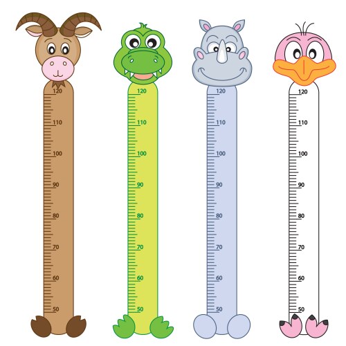 Animal Height Meter Stickers Royalty Free Vector Image