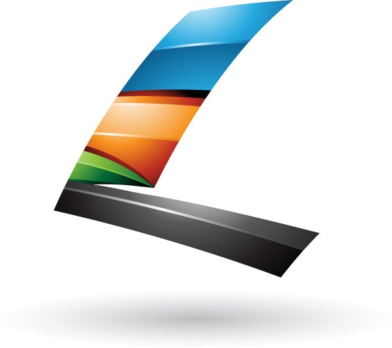 Orange and beige flying dynamic 3d letters a b Vector Image