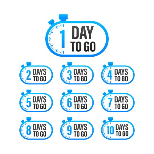 4 days to go countdown timer clock icon time Vector Image