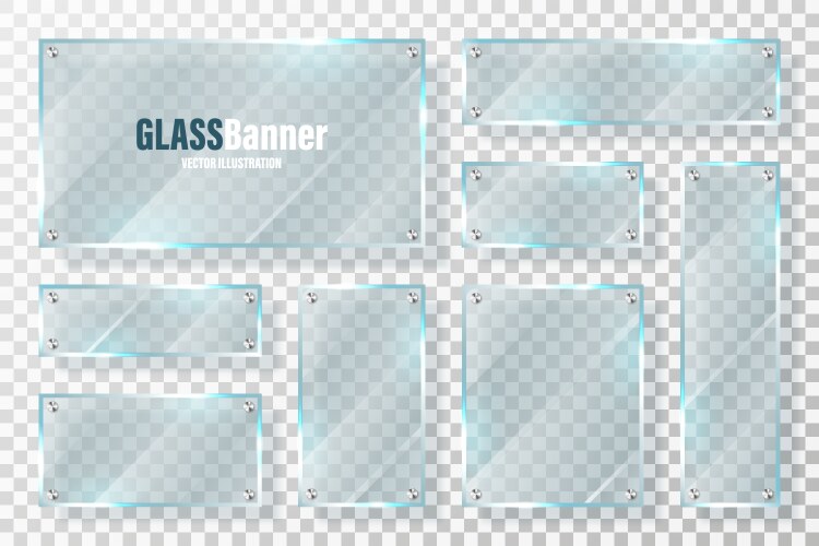 Realistic glass frames collection violet Vector Image