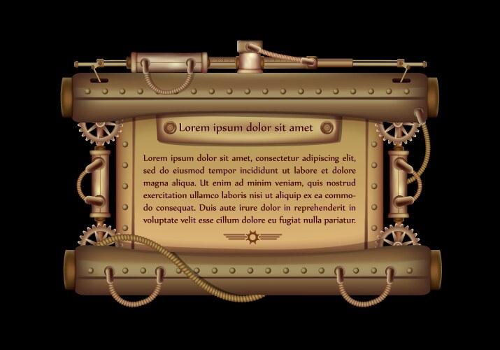 Mechanical fantastic steampunk banner Royalty Free Vector