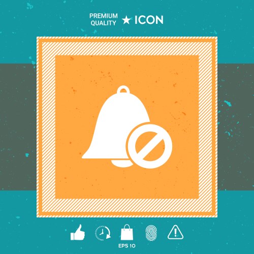 No bell icon prohibition sign stop symbol Vector Image