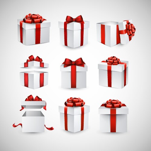 Gift boxes set Royalty Free Vector Image - VectorStock