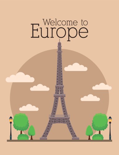 Welcome to europe Royalty Free Vector Image - VectorStock