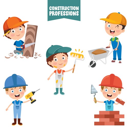 Construction professions Royalty Free Vector Image