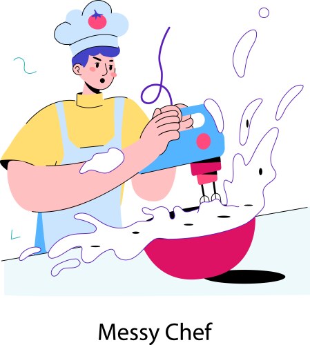 Messy chef Royalty Free Vector Image - VectorStock