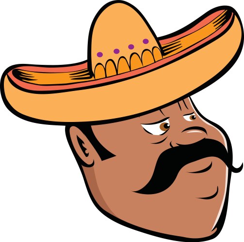 Sombrero - mexican hat color Royalty Free Vector Image