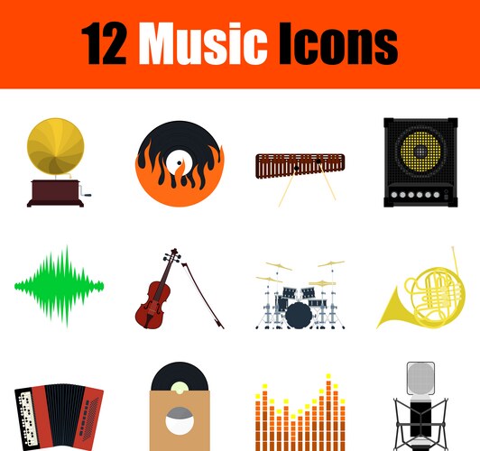 Music icon set Royalty Free Vector Image - VectorStock