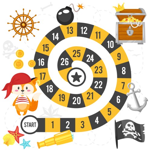 Pirate ship islan treasure chest Royalty Free Vector Image