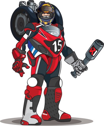 Robot transforming in motorcycle cartoon Vector Image