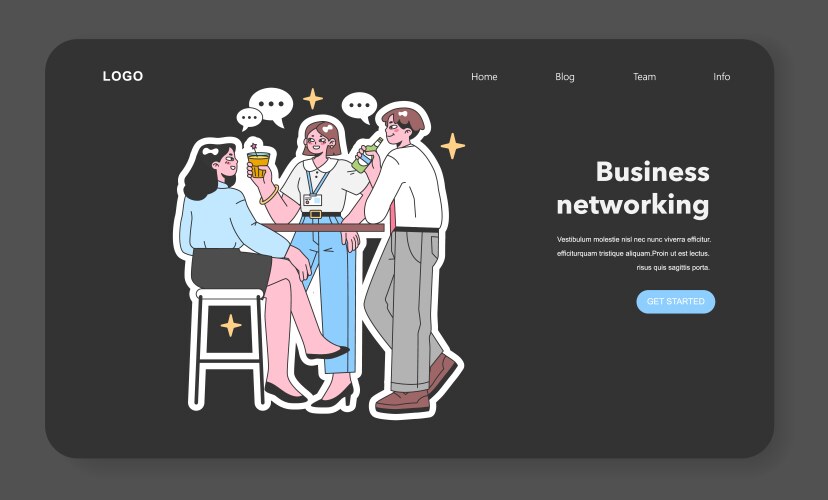 Casual networking concept flat Royalty Free Vector Image