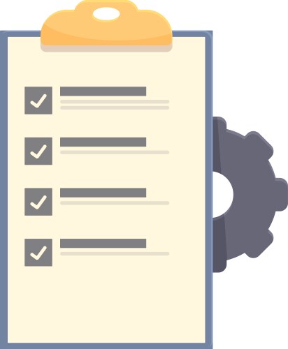 Clipboard showing check marks representing Vector Image