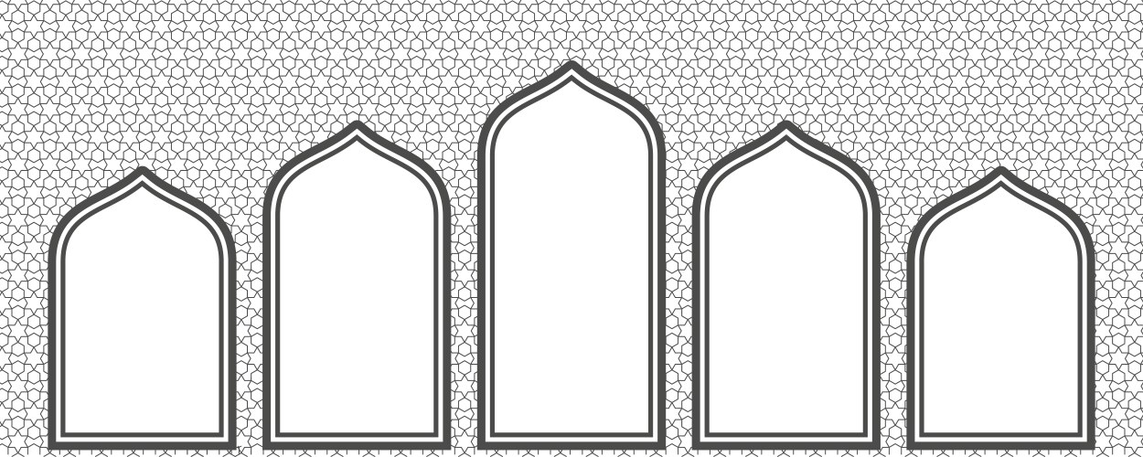 Ramadan arch windows arabian window shape Vector Image