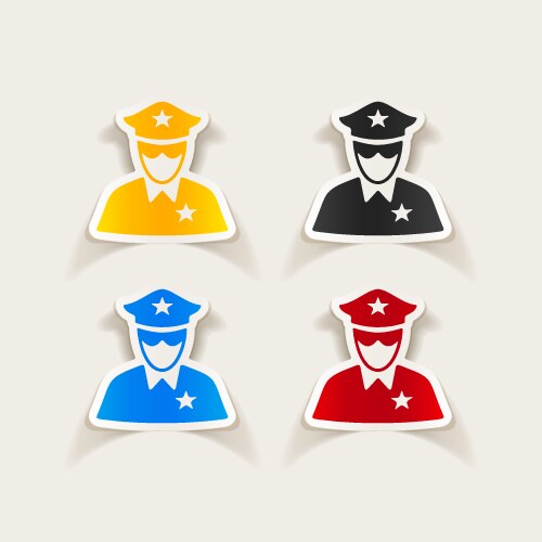 Realistic design element police officer Royalty Free Vector
