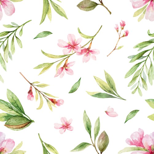 Watercolor hand painting seamless pattern Vector Image