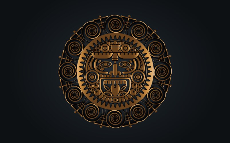 Mayan Sun God Vector Images (89)