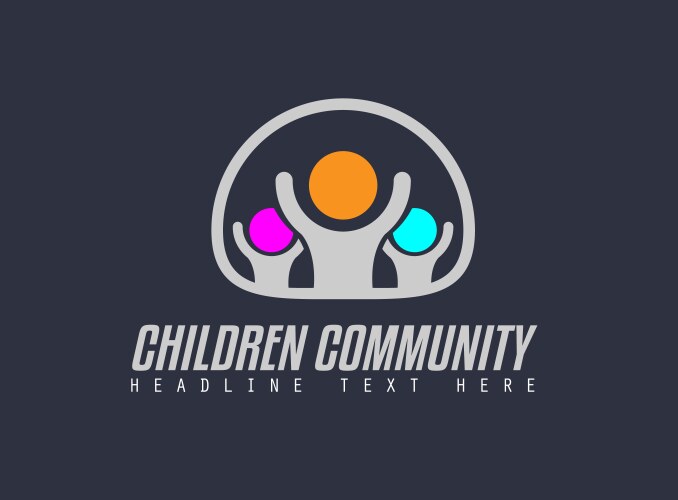 Children community symbol Royalty Free Vector Image
