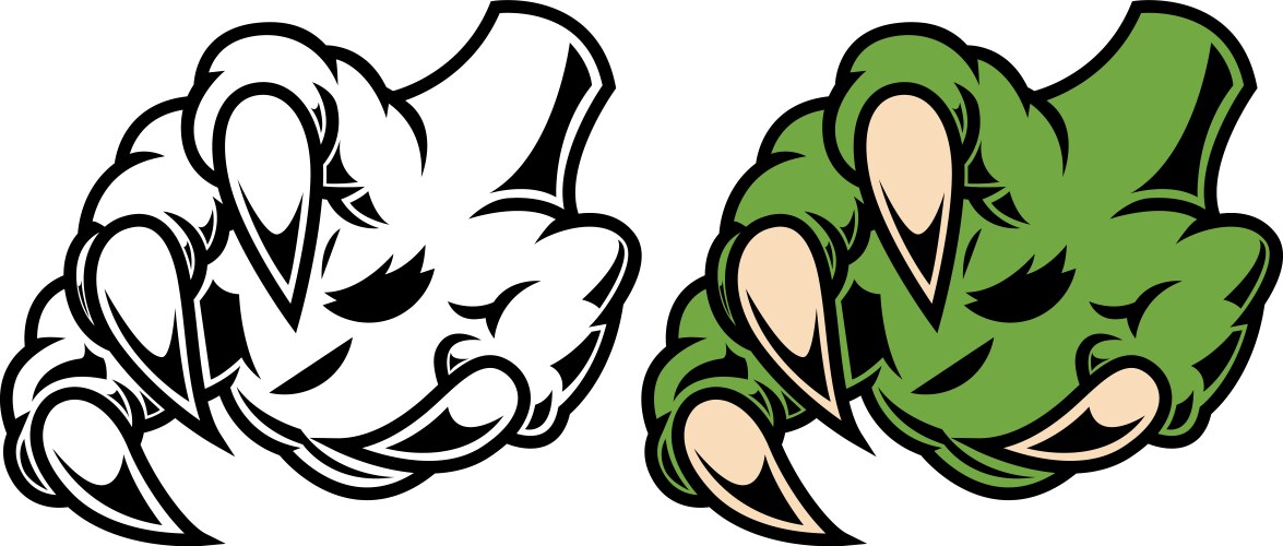 Monster hand with claws design element Royalty Free Vector