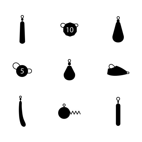 Fishing tools items icons set simple style Vector Image