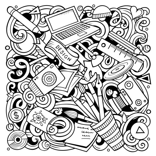 Set artist drawing art Royalty Free Vector Image