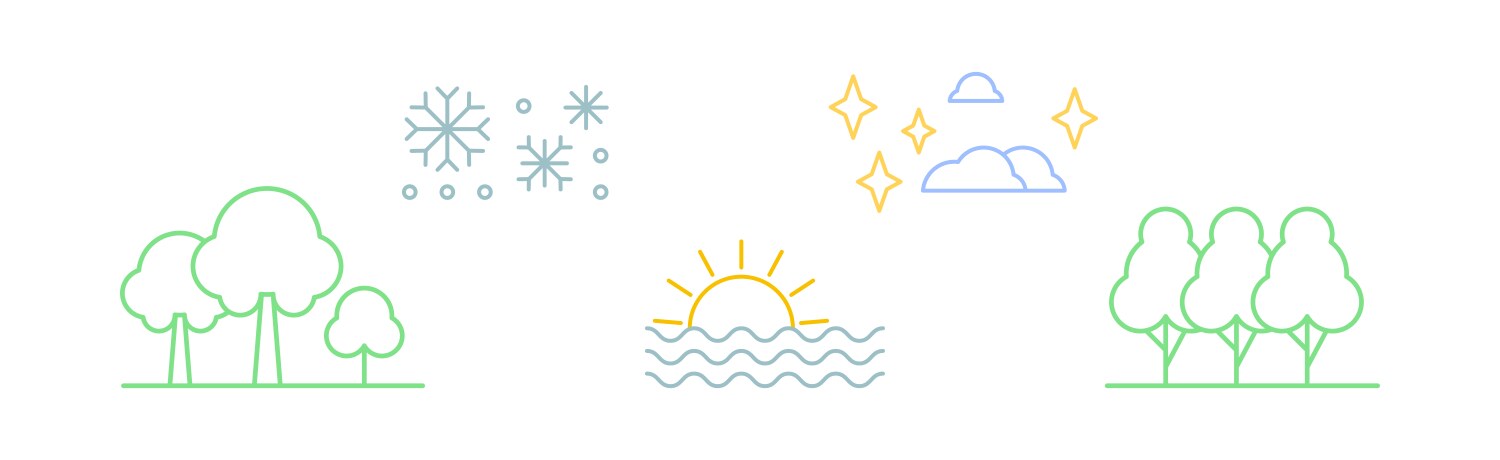 Linear landscape element and environment icon Vector Image