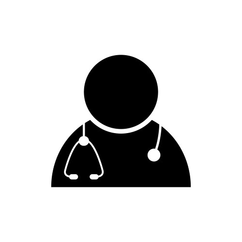 Cute female doctor with stethoscope icon logo Vector Image