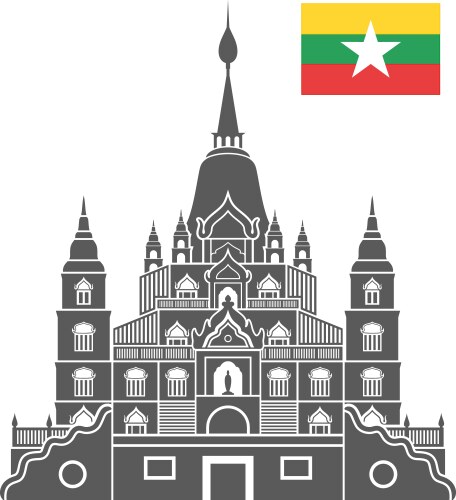 Bagan myanmar architecture building landmarks Vector Image