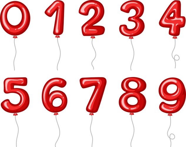 Number nine balloon on sky Royalty Free Vector Image