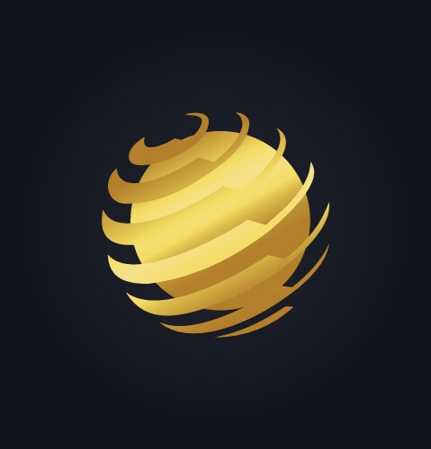 Round connect technology gold logo Royalty Free Vector Image