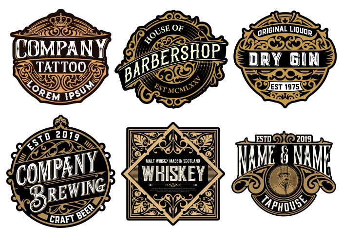 Vintage logo badges 2 Royalty Free Vector Image