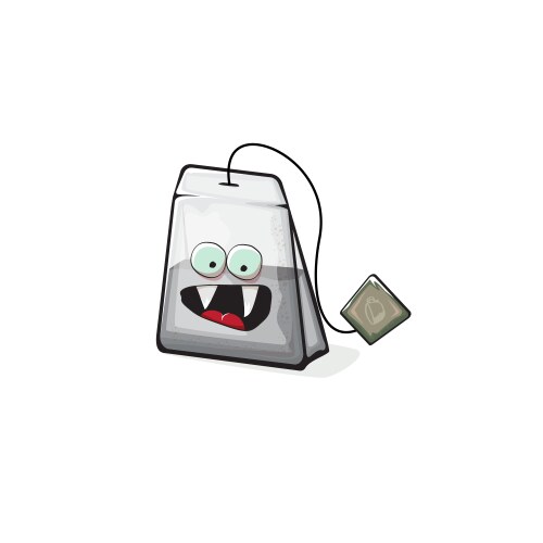 Cartoon tea bag characters isolated on white Vector Image