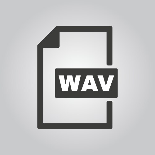 Wav icon file audio format symbol flat Royalty Free Vector