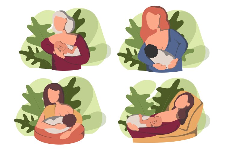 Breastfeeding cartoon nursing Vector Images & Graphics for Commercial ...
