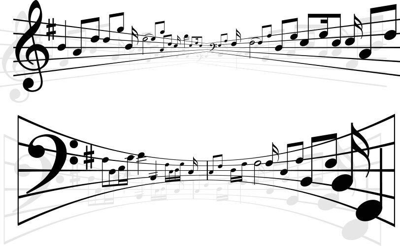 Music notes flowing musical note key composition Vector Image