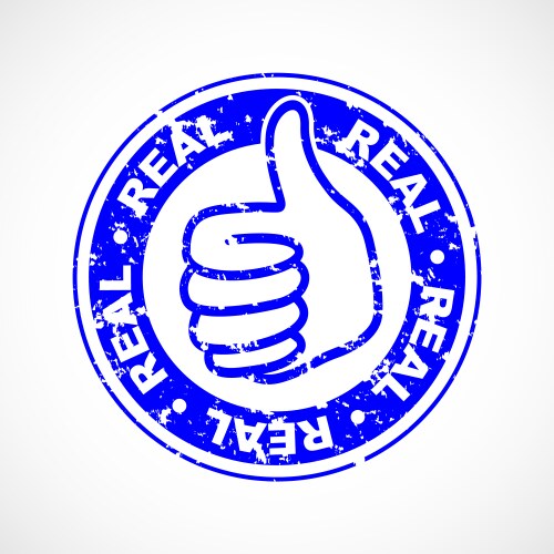 Real thumbs up stamp Royalty Free Vector Image