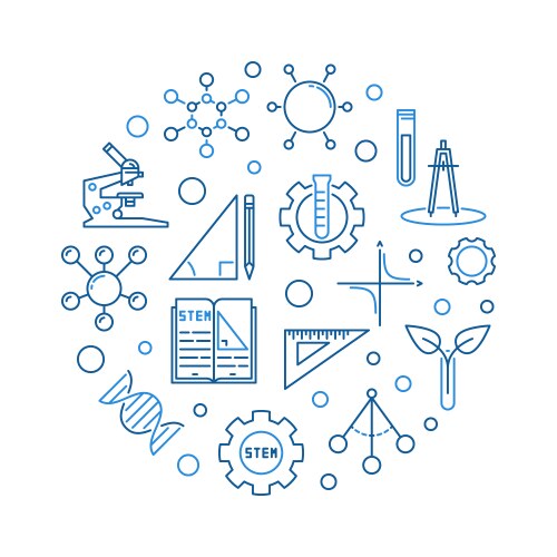 Science technology engineering and math linear Vector Image