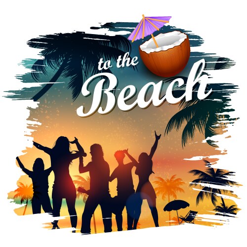 Summer time poster wallpaper for fun party Vector Image