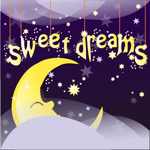 Moon clouds and stars sweet dreams wallpaper Vector Image